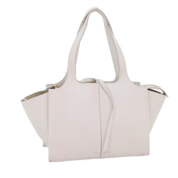 Celine | Bags | Celine Shoulder Bag Leather White Auth Bs148 | Poshmark